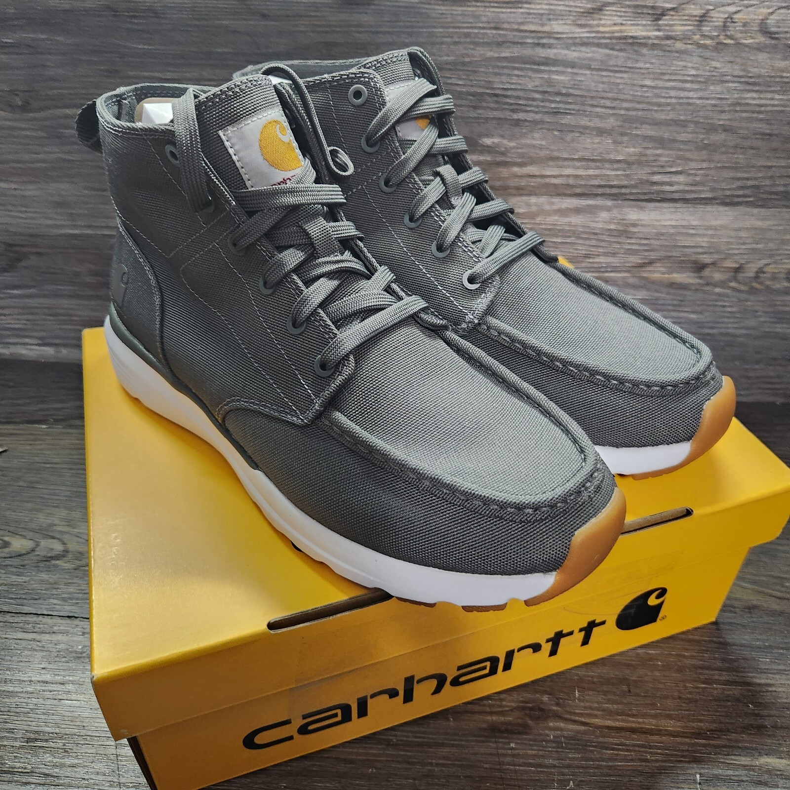 Womens Carhartt Haslett Moc-Toe Canvas Chukka Boot Gray, Size 9 US