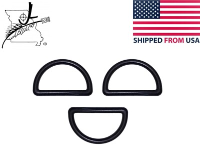 3x 1 3/4" 1.75" 44mm Black Plastic D Rings Webbing Crafts Clothes Dee ...