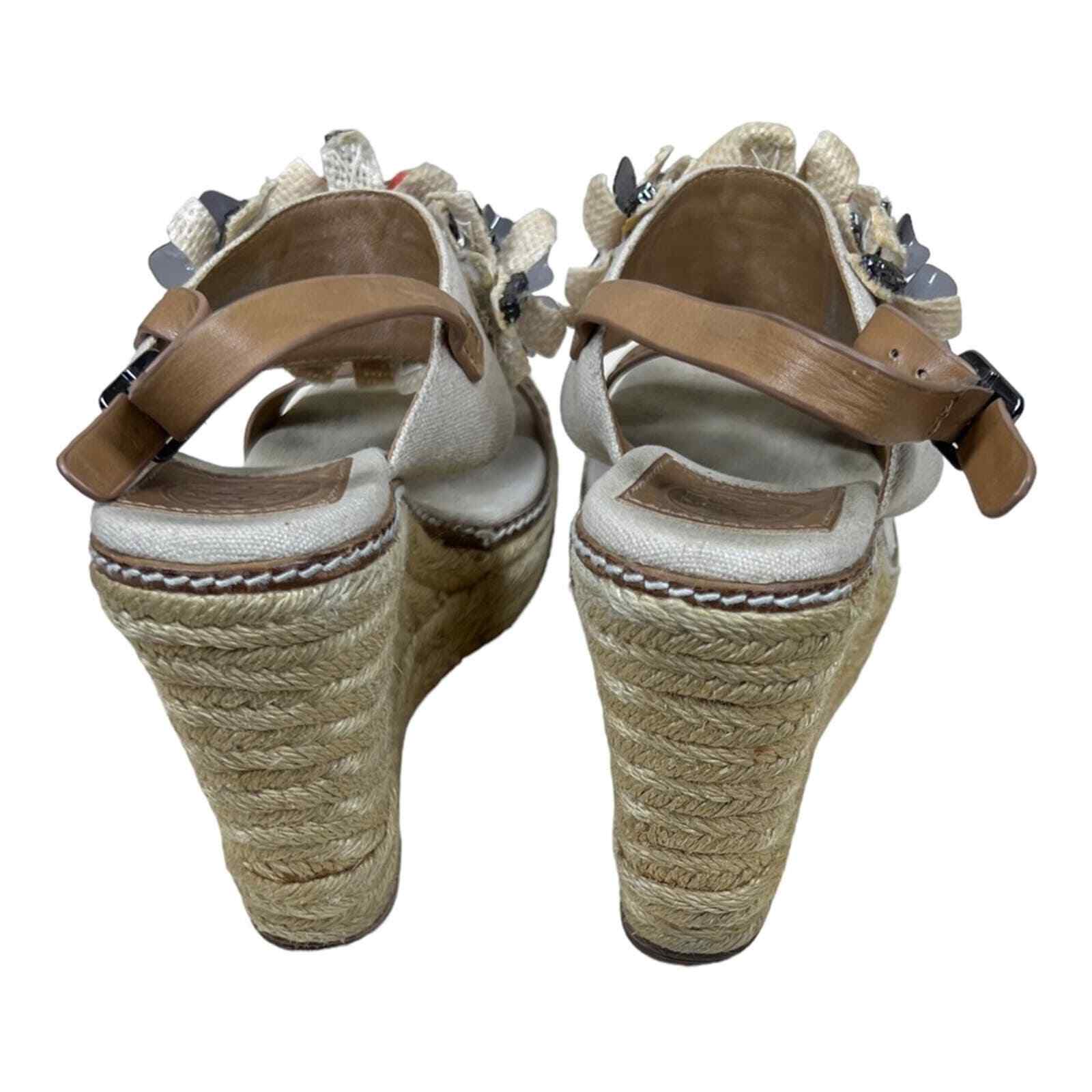 Tory Burch Mallory Lin Natural Wedge Espadrille Sanda… - Gem