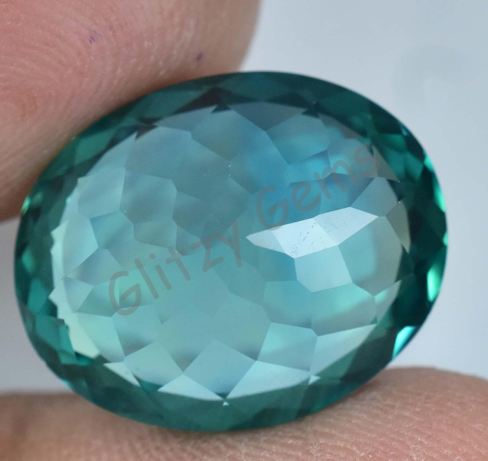 Natural Flawless Teal Sapphire 18.05 Ct Oval CERTIFIED Rare Loose ...