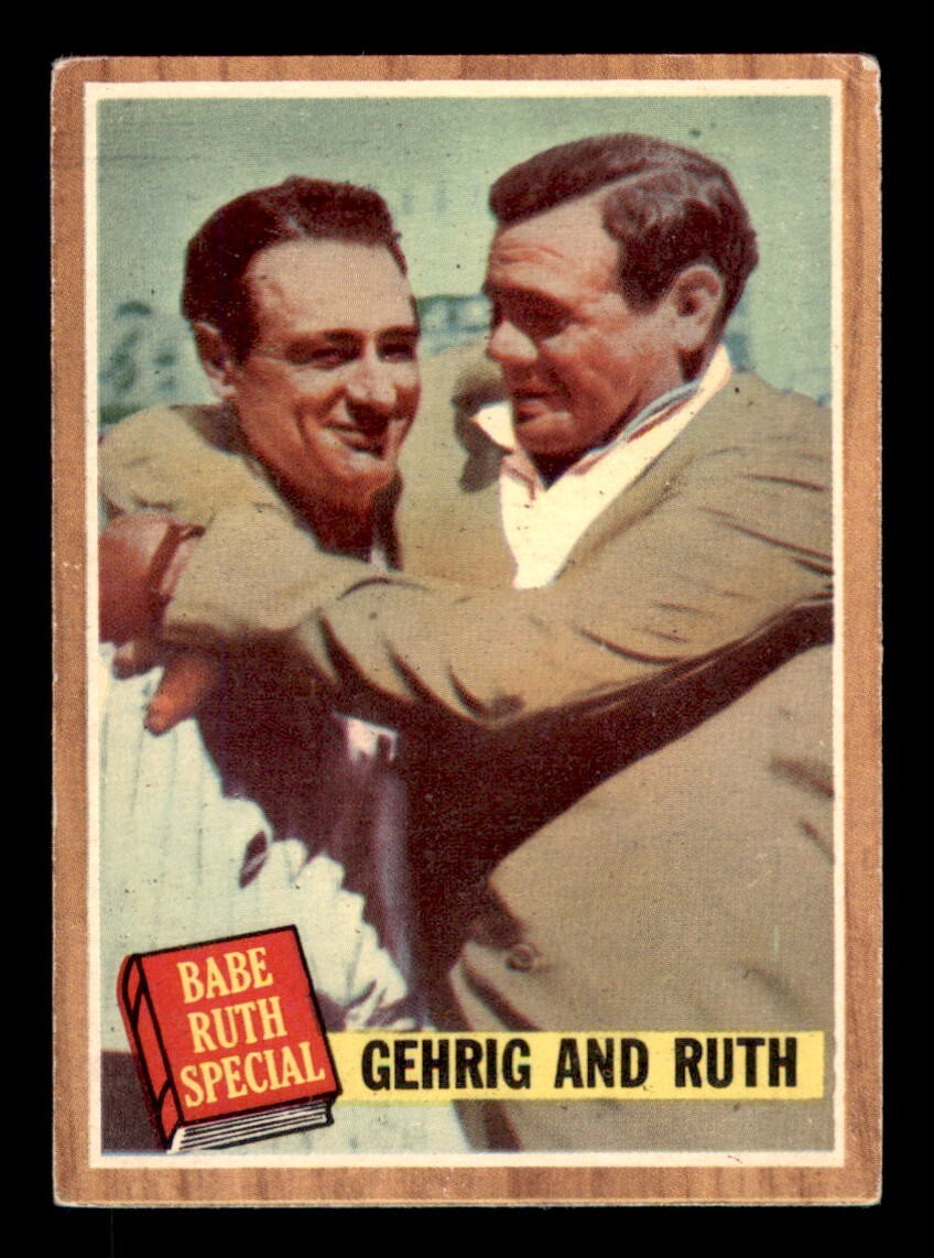 1962 Topps Baseball #140 Gehrig And Ruth (Ruth Special) VG *e2 (Green ...