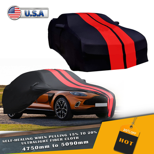 For Aston Martin DBX Satin Stretch Indoor Car Cover Stretch Black/Red ...