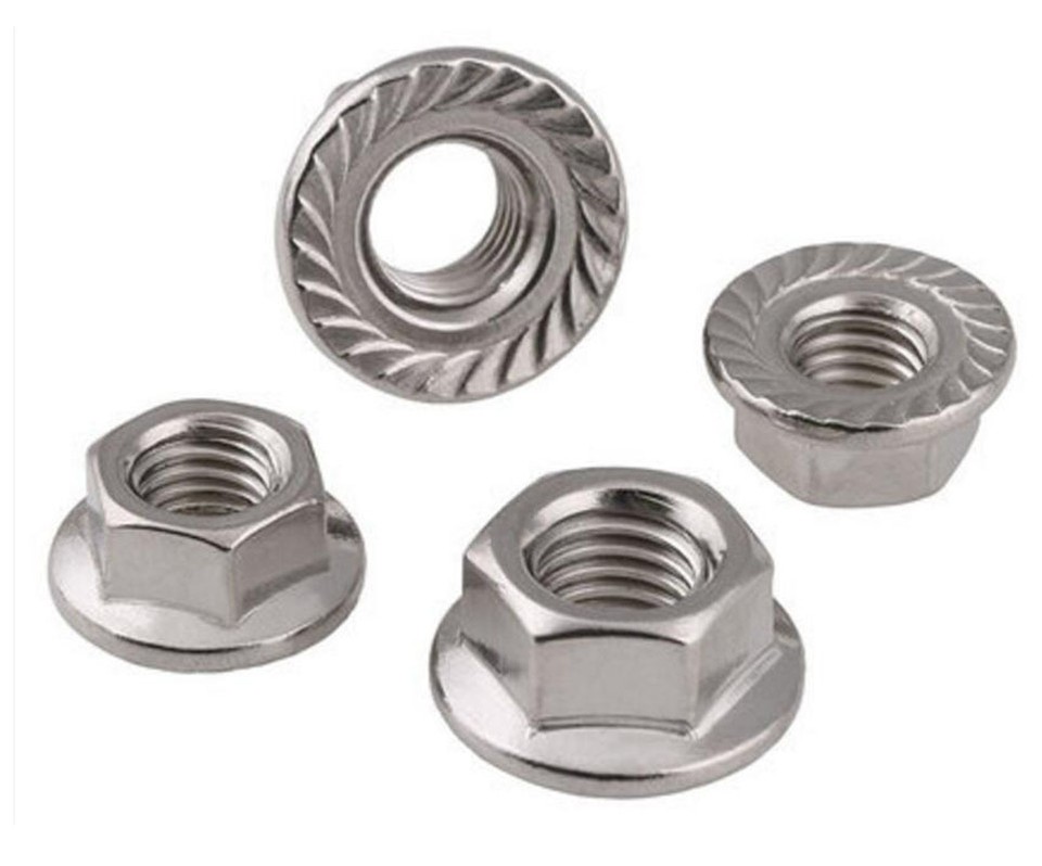 M5 M6 M8 M10 M12 304 Fine Thread Serrated Flange nut Left handed Hex ...