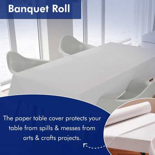 White Banquet Roll Paper Table Cover Cloths Roll for Wedding Catering ...