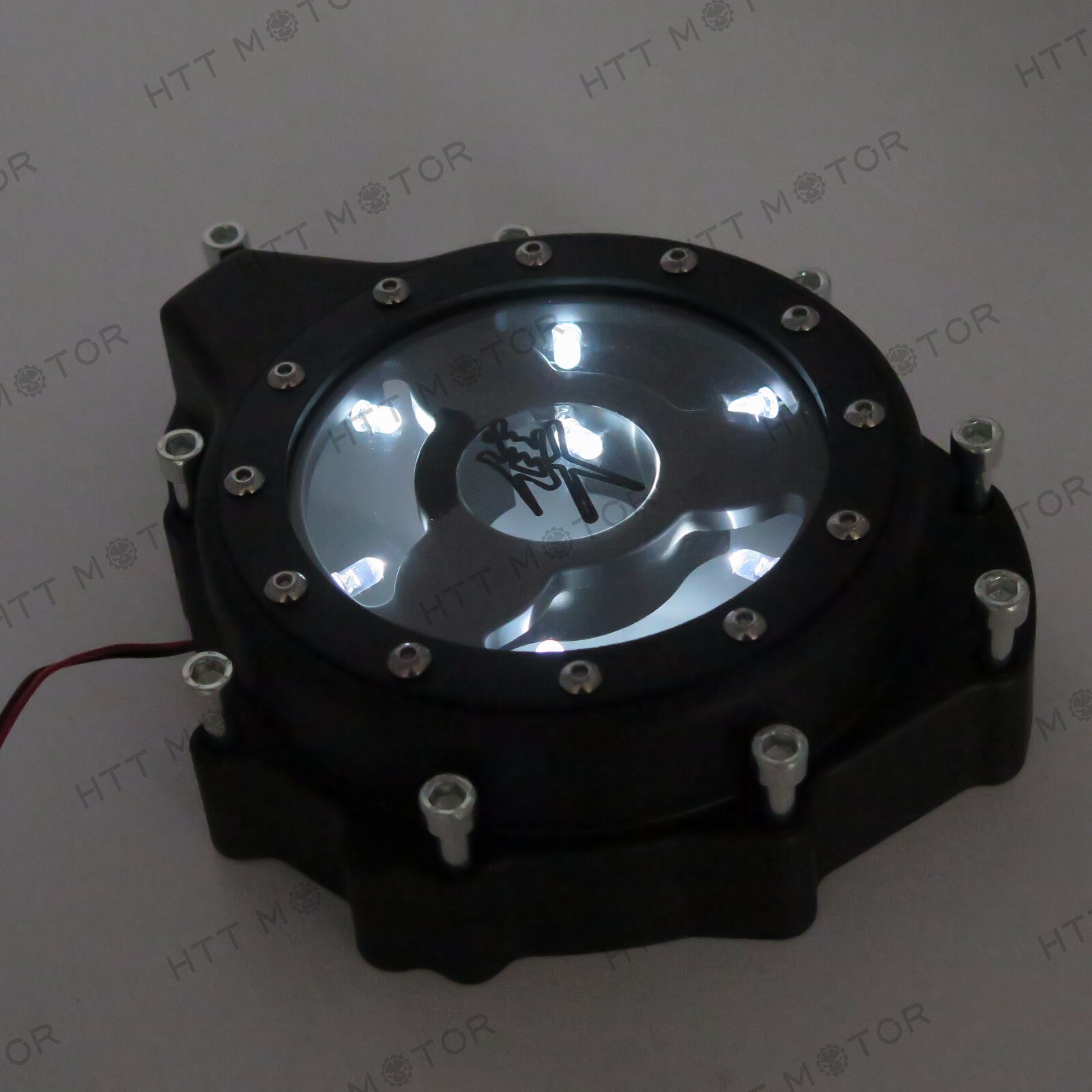 White LED Glass See Through Engine Cover For Suzuki Gsx1300R Hayabusa ...