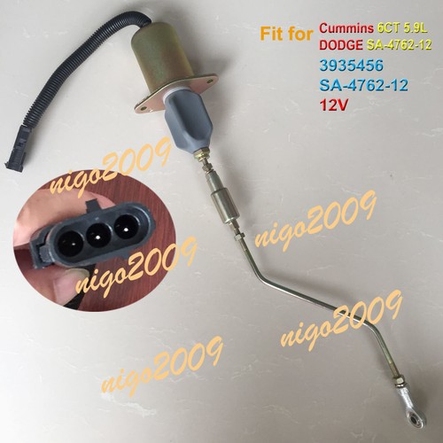 12V Solenoid Valve 3935456 SA-4762-12 Fit for Cummins 5.9L 8.3L Diesel ...
