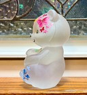 #12/15 Fenton**EXCLUSIVE "RAINBOW BUTTERFLIES" SITTING BEAR FIGURINE ...