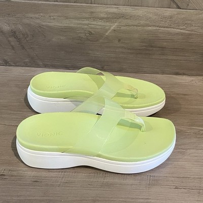 Vionic Womens Sandals Sunrise Luminous Toe-Post Platform Flip Flop Size ...