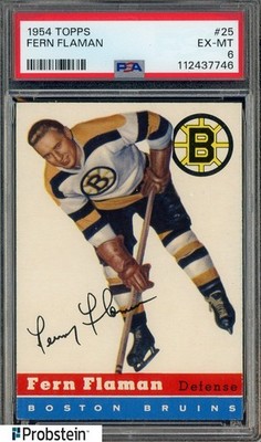 1954 Topps Hockey #25 Fern Flaman Boston Bruins PSA 6 EX-MT | eBay