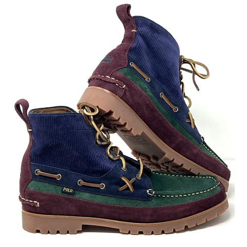 POLO Ralph Lauren COUNTRY Ranger MID Color Block Boots Mns Sz 12 Suede ...