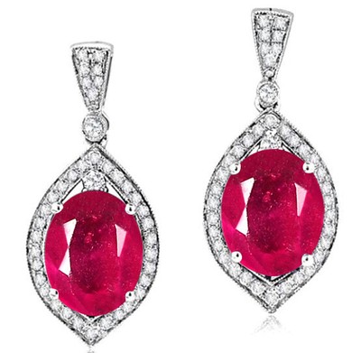100% Natural Burmese Ruby 3.60Ct Oval Shape Solitaire Earring In Real 925 Silver | eBay