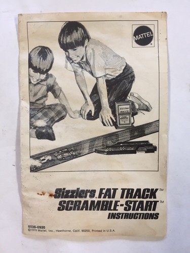 SIZZLERS FAT TRACK SCRAMBLE START-INSTRUCTIONS ONLY-MATTEL 1970 | eBay