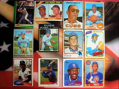 Chicago Cubs 12 Baseball Cards Team LOT Sandberg Dawson Grace Trillo ...