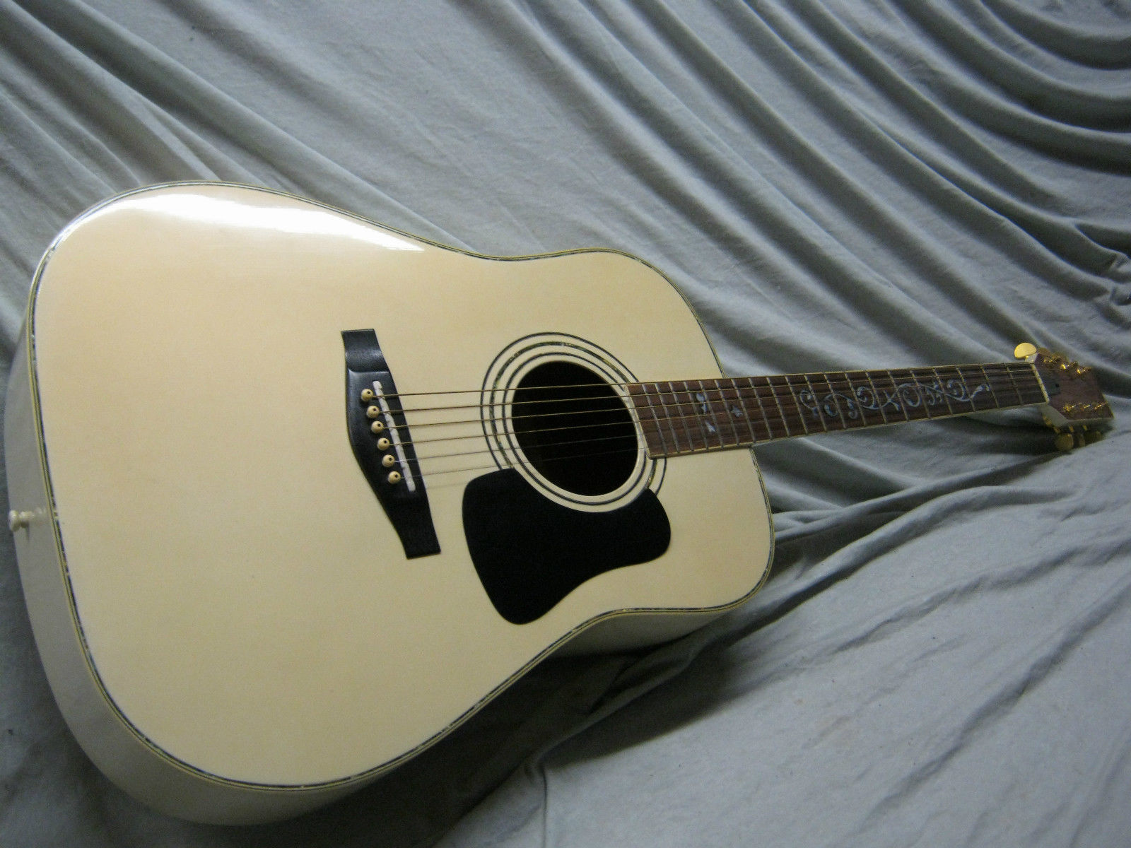 80's CONCORDE STEEL STRING - PEARL WHITE FINISH & VINE INLAYS | eBay