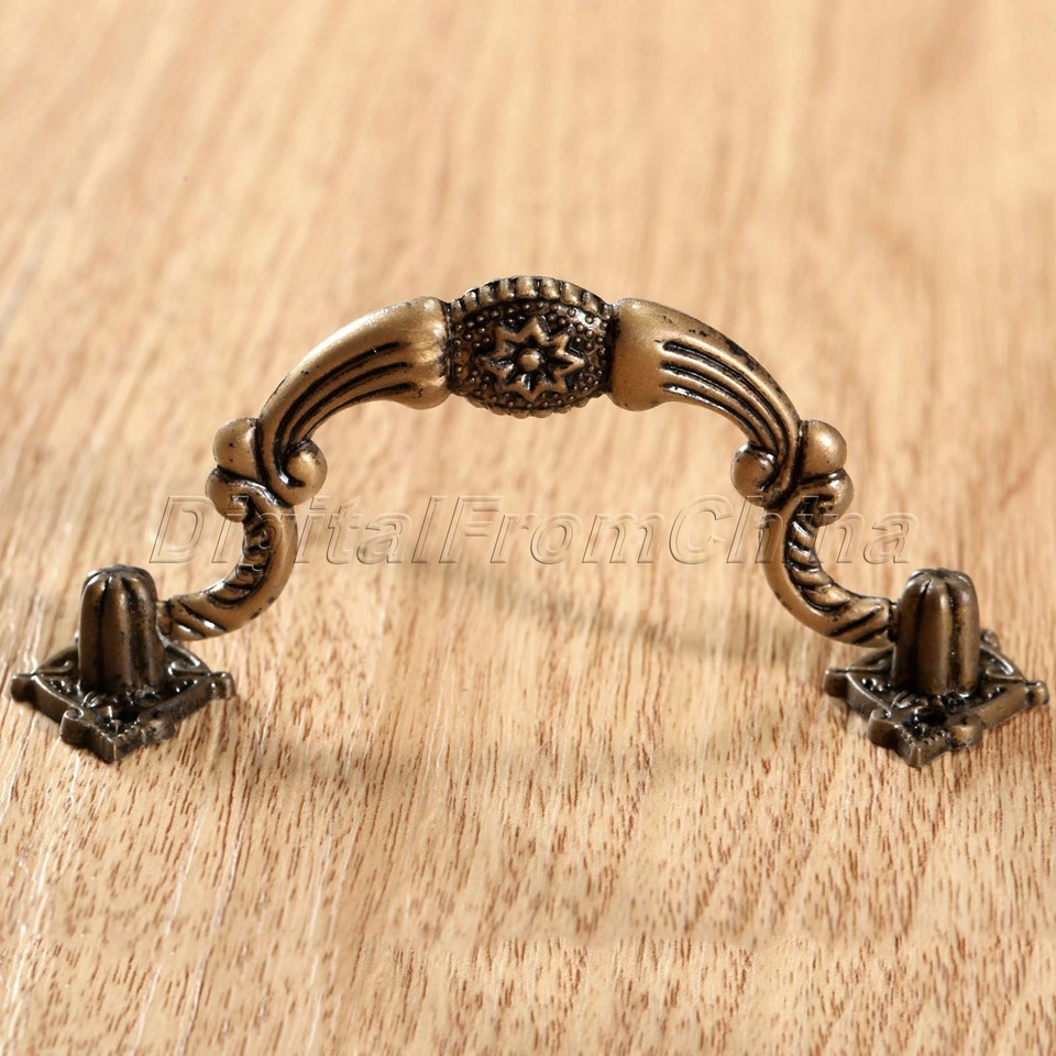 2/10pcs Antique Bookcase Handles Dresser Cupboard Box Door Decor Pulls ...
