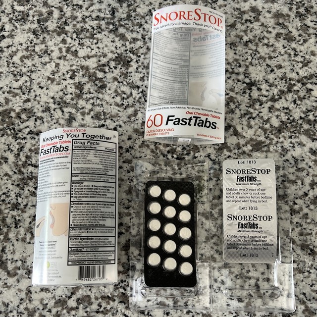 SnoreStop FastTabs Chewable Tablets MAXIMUM Strength - 60 Ct for sale ...