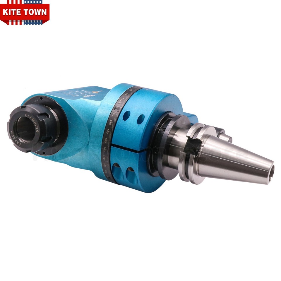AG90-CAT40-ER32-60 Fixed Angle Head Collet Chuck - 90° Angle - 1:1 Gear ...