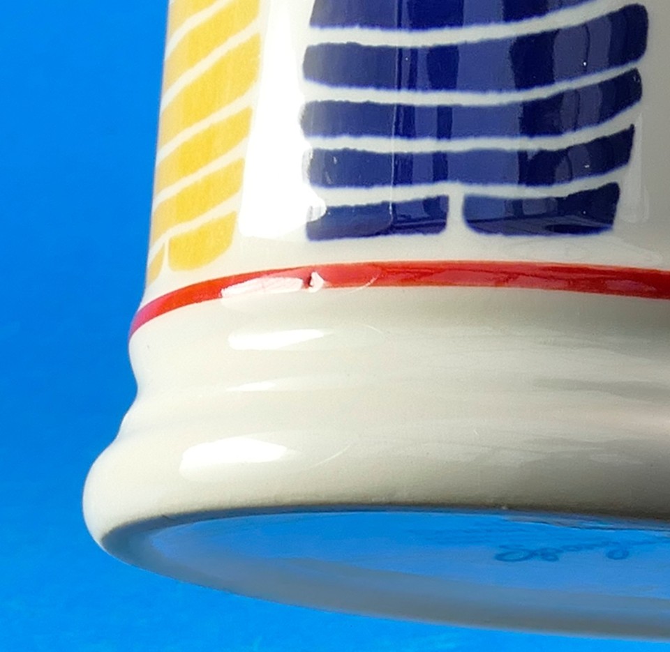 EMMA BRIDGEWATER Spongeware Half Pint MUG 40years Bathing Suit Deck ...