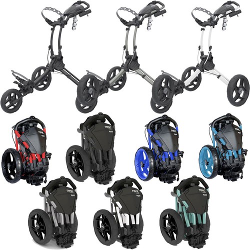 CLICGEAR ROVIC RV1C COMPACT GOLF TROLLEY PUSH CART + UMBRELLA HOLDER ...