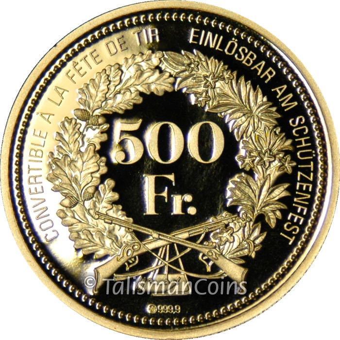 Switzerland 2017 Shooting Thaler 500 Swiss Francs Glarus Gold NGC PF70 ...