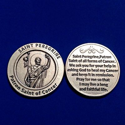 St PEREGRINE Patron Saint of Cancer Pocket Token Protection Healing ...
