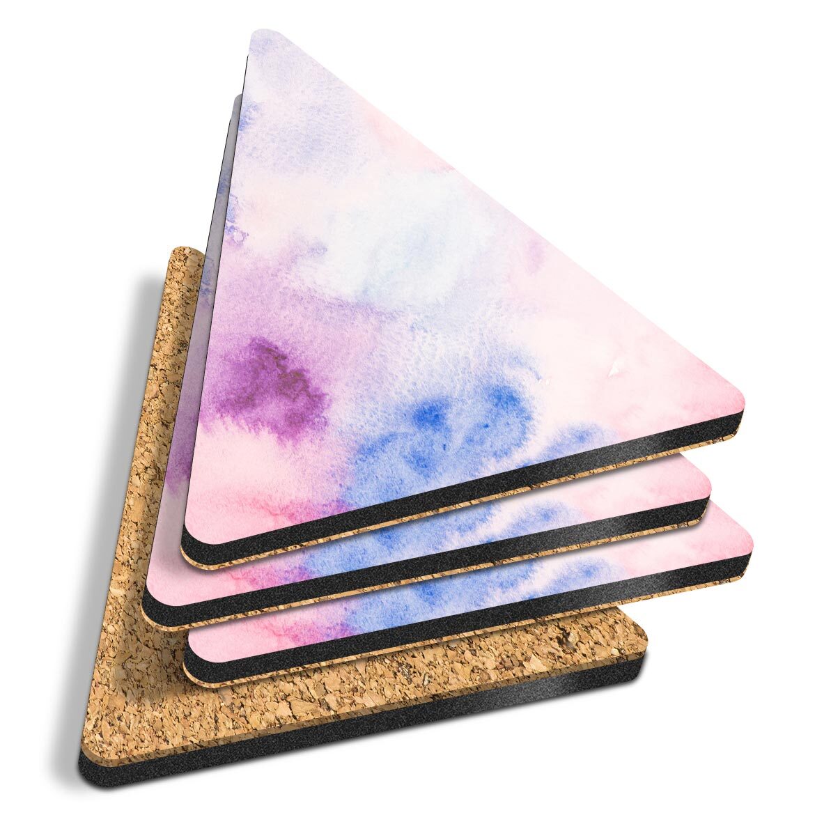 4x Triangle Coasters - Pink Watercolor Ink Art #15788 | eBay