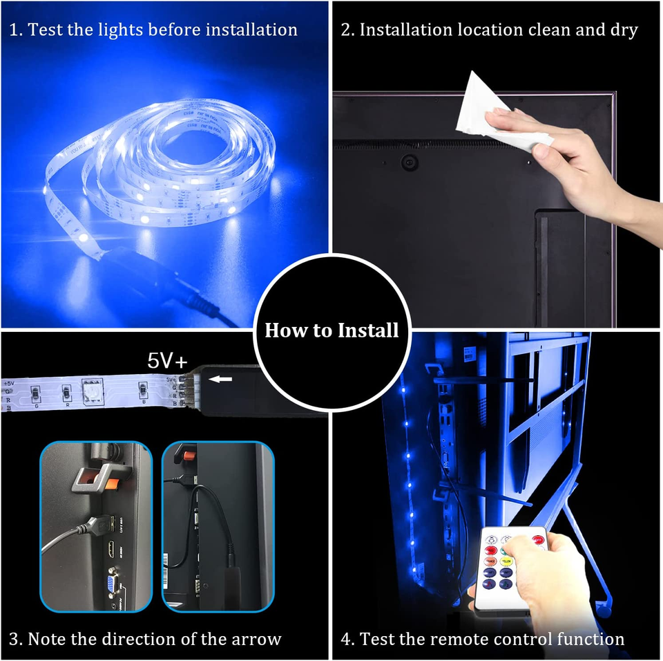 LED Strip Lights for TV 65-75 Inch, 15Ft TV LED Backlight, Bluetooth ...