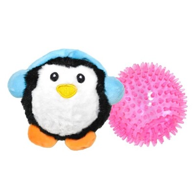 NEW! PRICKLET WINTER PENGUIN DOG TOY PREMIUM INTERACTIVE REMOVABLE ...