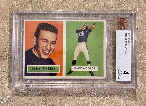1957 Topps #138 Johnny Unitas RC Rookie Card BGS BVG 4 VG-EX | eBay