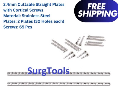 2.4mm Narrow DCP Plates & Cortical Screws Set Veterinary Surgical ...