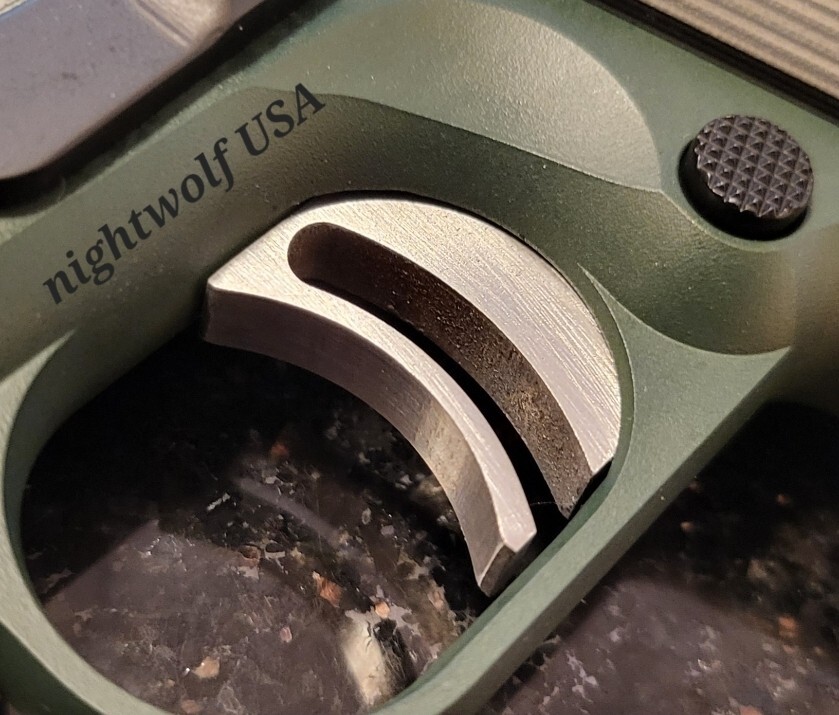 Nightwolf USA 1911 4140 Enforcer carbon Steel Trigger Custom Pad Billet ...