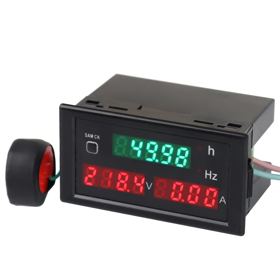 AC 80-300V 100A 45-65Hz Digital Voltmeter Frequency Volt Amp Time Panel ...