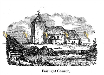 Fairlight Church, Near Hastings, Sussex, England, 1840, MODERN ...