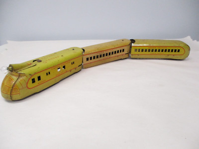 Marx M10000 UP Streamliner Litho Yellow, Tan 3 Pcs Early Elec O gauge ...