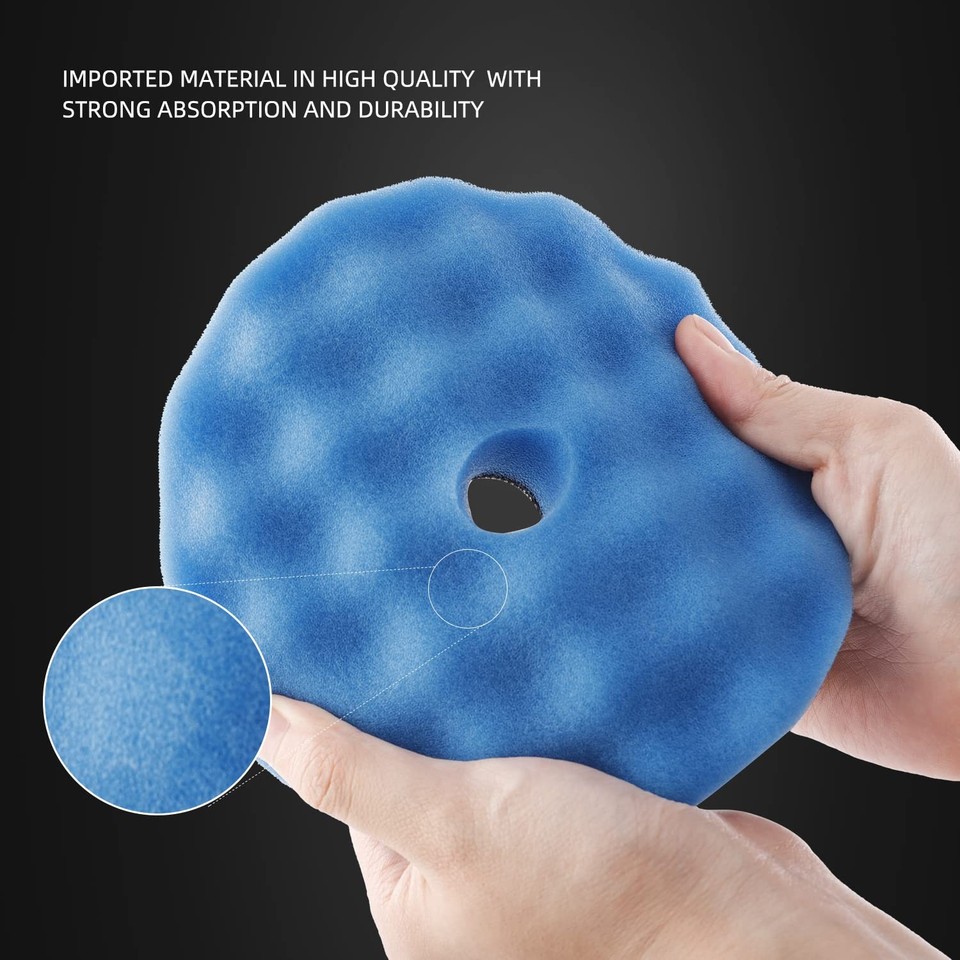 Buffing Polishing Pads, 7Pcs 5"(125mm) Waffle Foam Buffing Pads ...