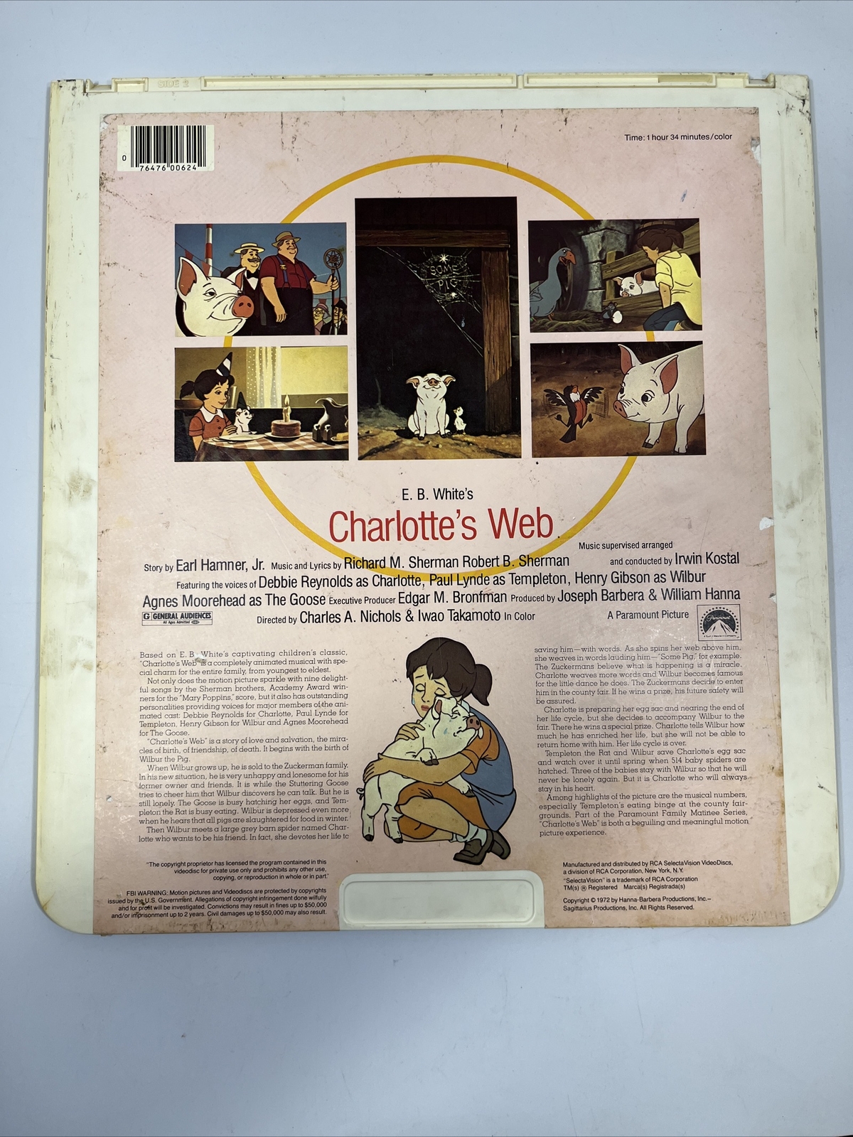 Paramount Pictures Charlotte's Web SelectAVision CED Video Disc | eBay