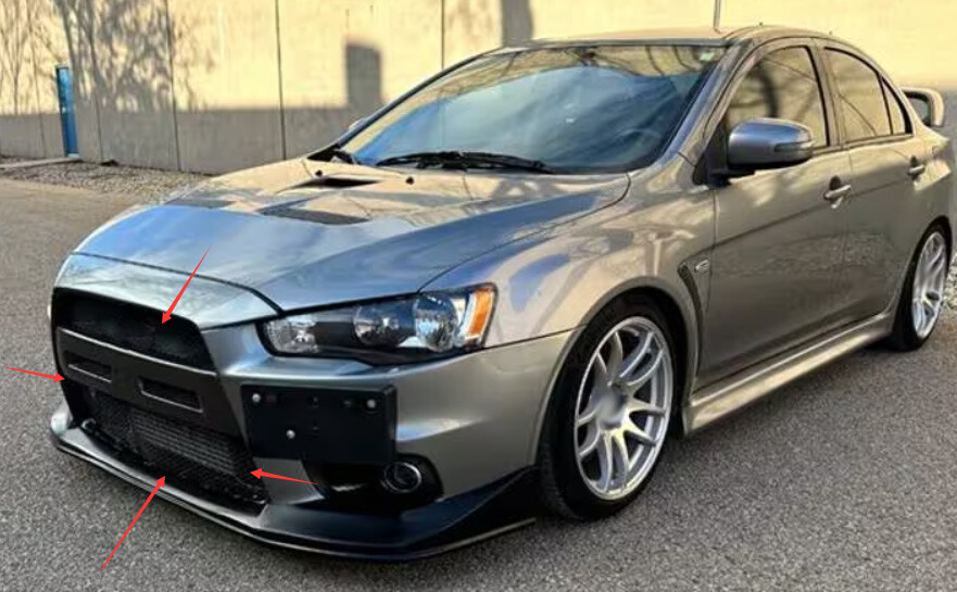 For Mitsubishi Lancer EVO 07-17 Carbon Fiber Bumper Mesh Grill Grille ...