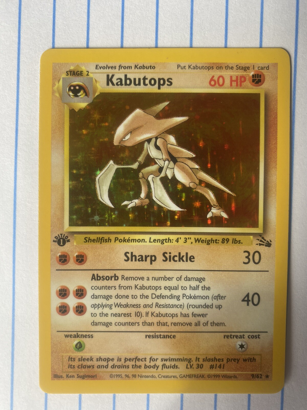 Kabutops - Holo - 1st Edition.. #9/62. Pokemon Card. Near Mint | eBay