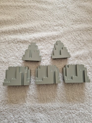 LEGO 5x PARTS 6083 + 6082 - LIGHT GRAY ROCK PANELS VINTAGE VGC CASTLE ...