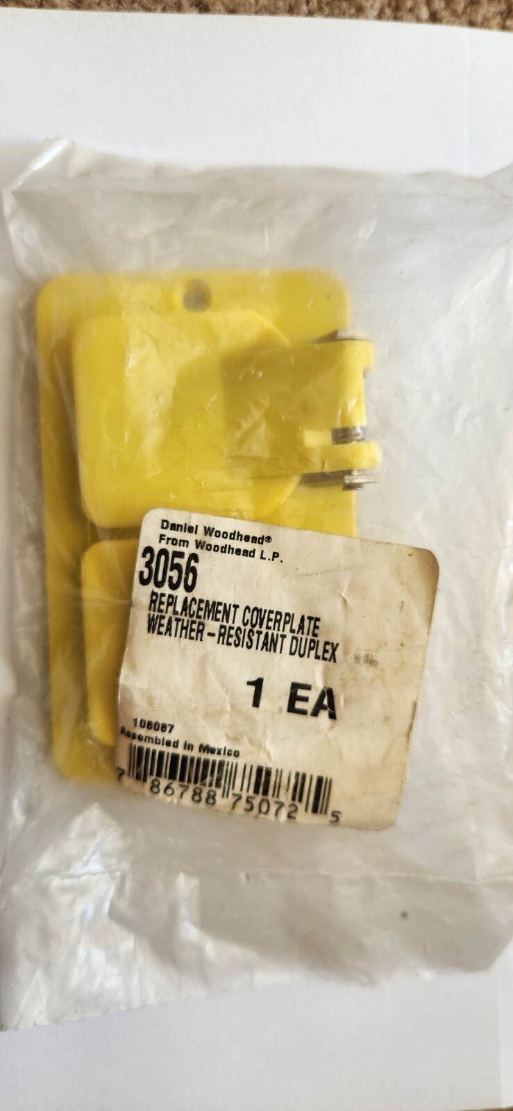 New--MOLEX WOODHEAD 3056 Duplex Outlet Spring Loaded COVER PLATE ...