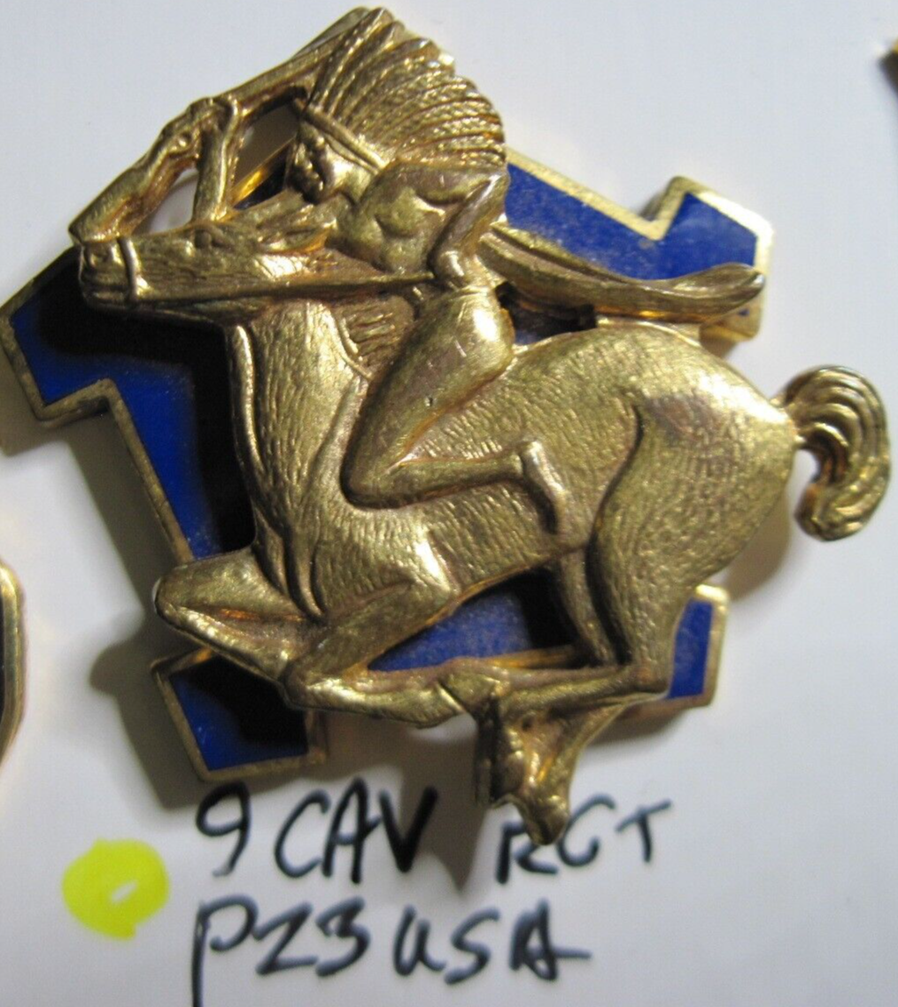 Army DUI DI dui CB clutchback 9th CAVALRY REGIMENT cav rgt p23 USA | eBay
