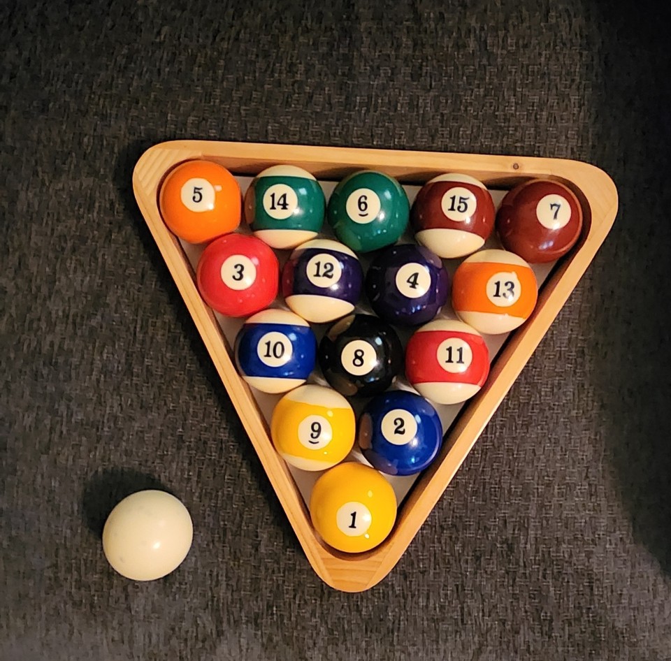*Nice* Vintage Sports Craft Billiard Pool Balls, 16 Balls & Wood Rack 2 ...