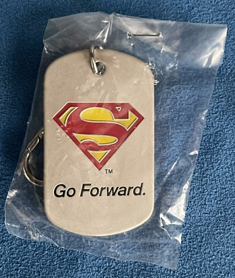 Christopher Reeve Foundation, Superman “Go Forward.” Keychain, Dog Tag ...