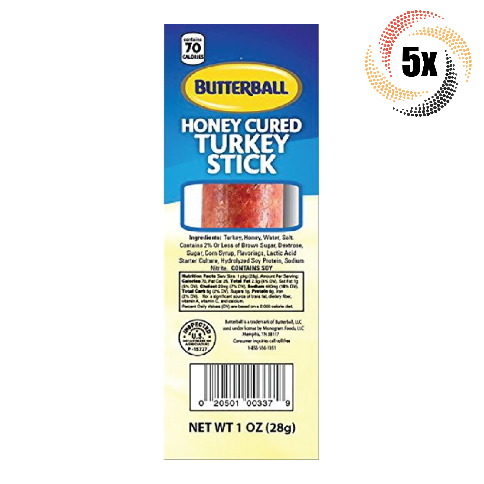 Full Box 20x Sticks Butterball Honey Cured Turkey Snack Sticks | 1oz ...