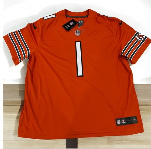 Nike Justin Fields Chicago Bears NFL On Field Orange Jersey Men Sz XXL ...