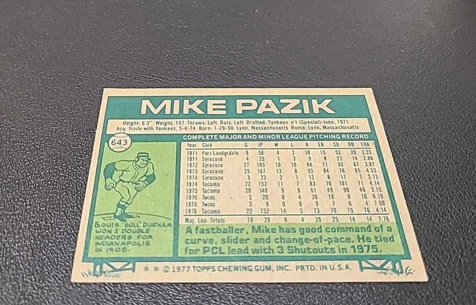 1977 Topps - #643 Mike Pazik | eBay