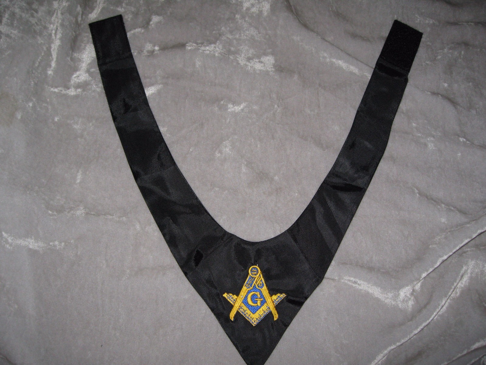 Black Masonic Square Compass Cravat Tie Embroidered Fraternity ...