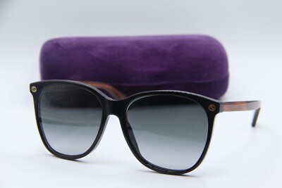 NEW GUCCI GG0024S 003 BLACK BROWN AUTHENTIC SUNGLASSES W/CASE 58-16 | eBay