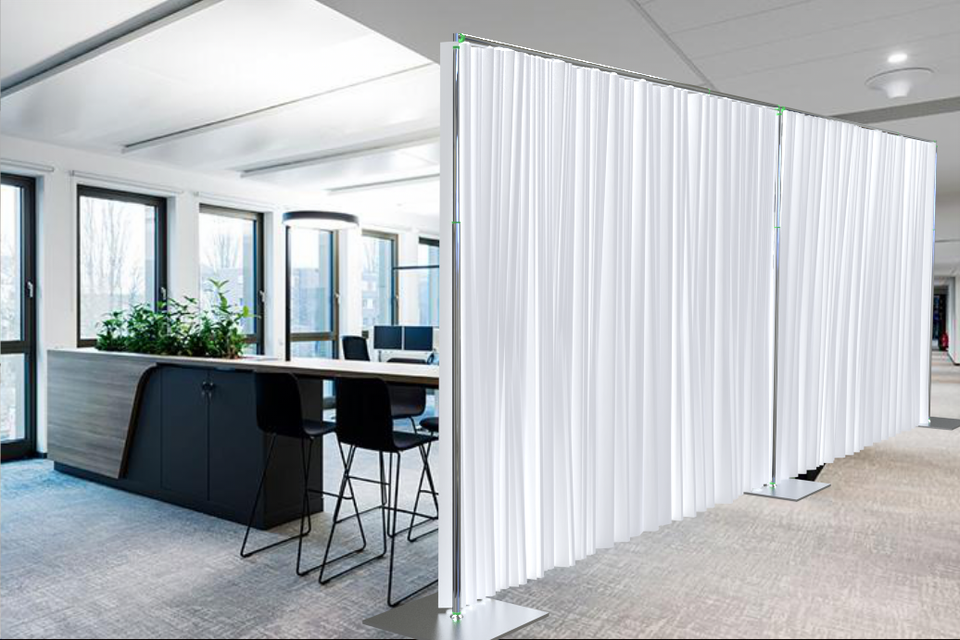 QUICK BACKDROP KIT 10 FT TALL x 20 FT WIDE PIPE AND DRAPE (WHITE DRAPES ...