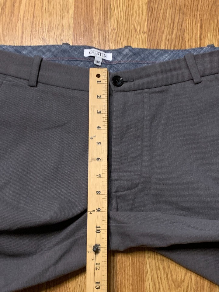Gustin Pants Mens 32 Gray California Slim Button Fly Preppy Twill ...